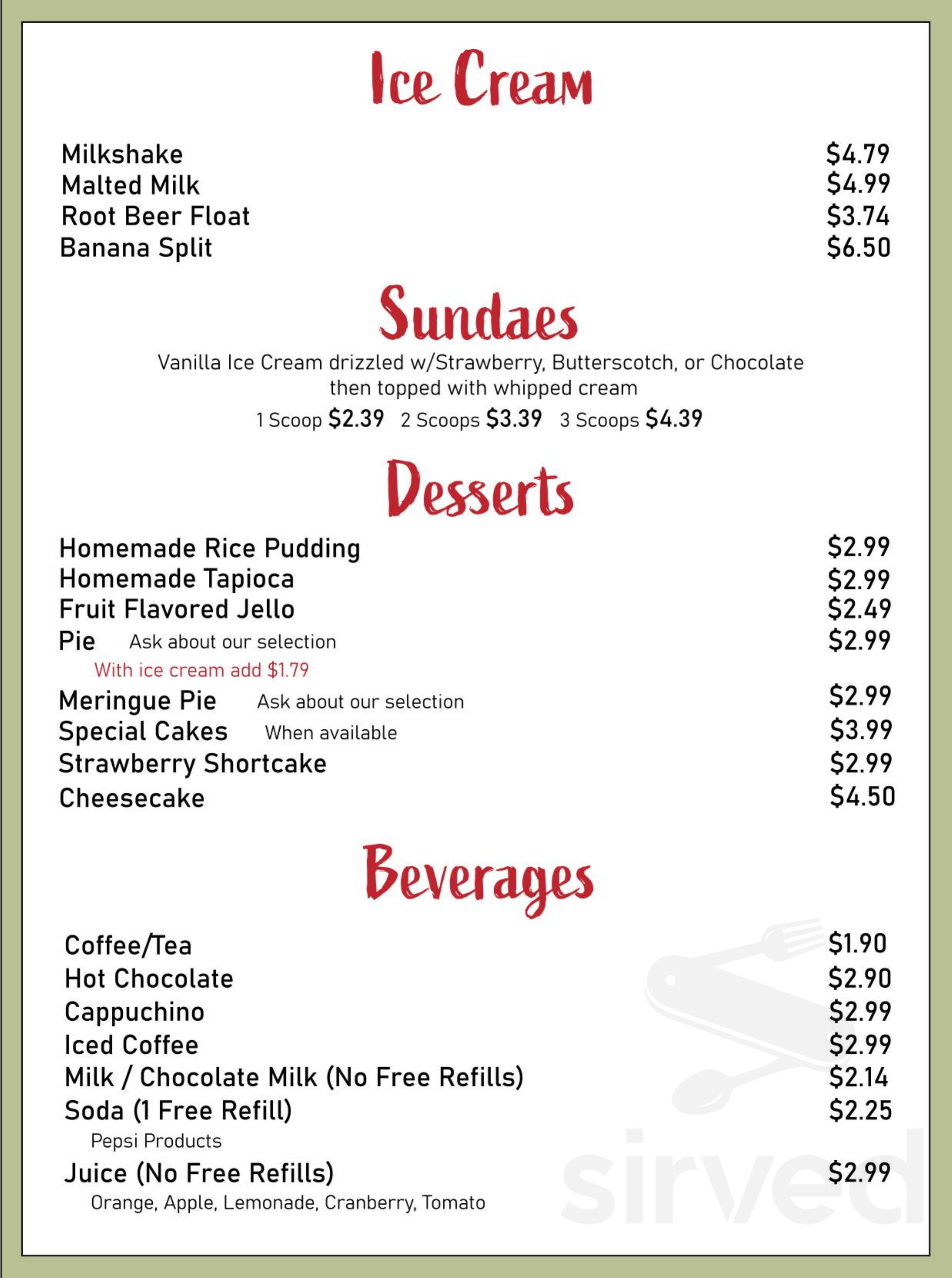 Black Bear Family Restaurant menus in Appleton, Wisconsin, United States