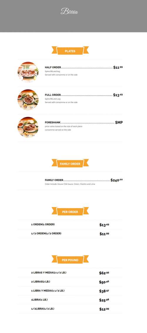 Birrieria Don Boni menu in Los Angeles, California, USA