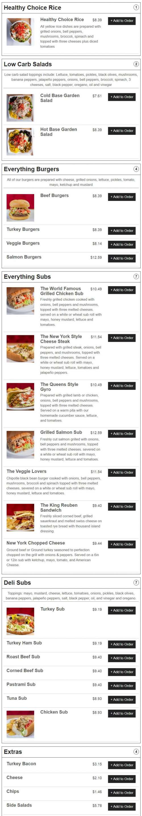 Mr. Everything menu in Atlanta, Georgia, USA