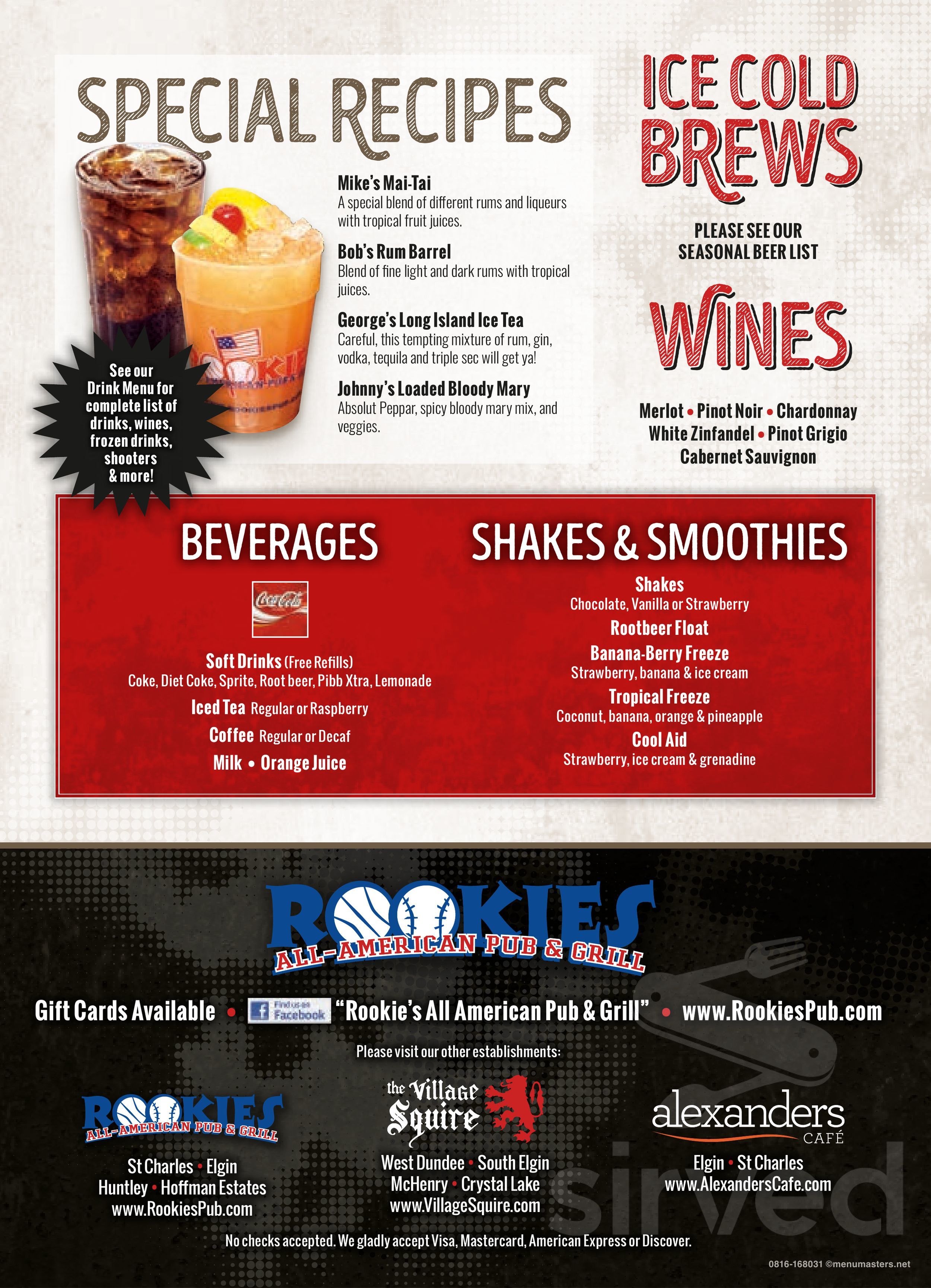 Moss Rose menu in Mt Vernon, Ohio, USA