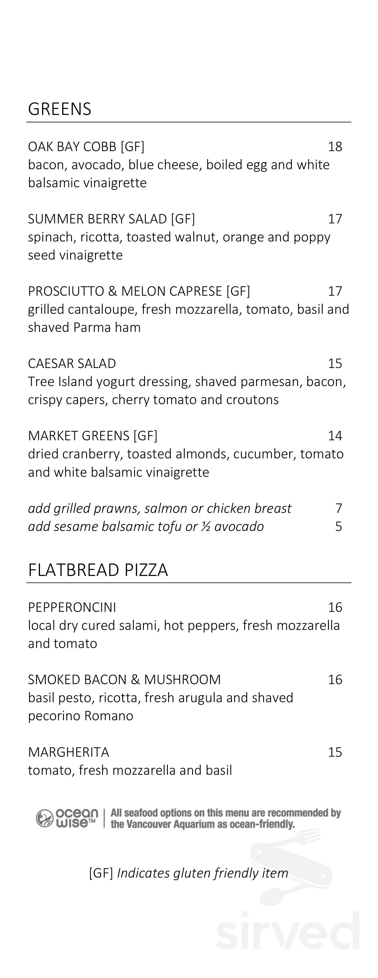 The Snug Pub menu in Victoria, British Columbia, Canada