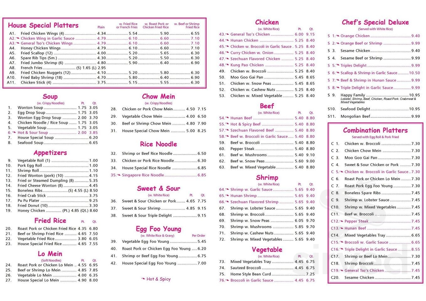 Menu - Richmond VA's Hong Kong Chinese Restaurant | Sirved