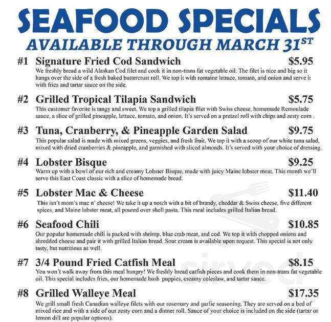Menu for Don's Dock Seafood in Des Plaines, IL | Sirved