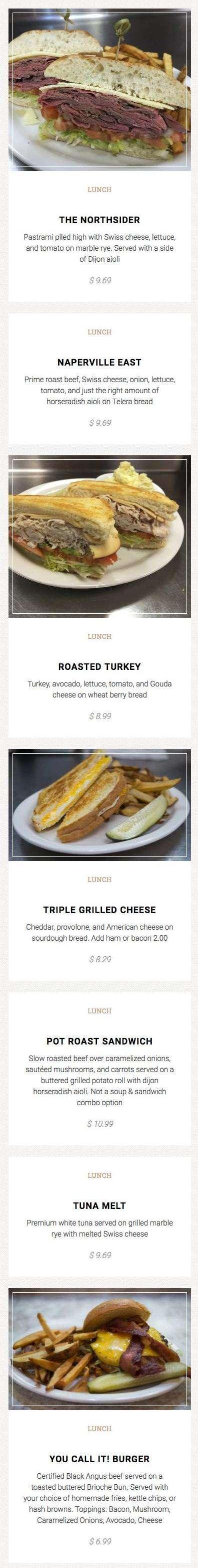 The Lucky Penny Diner and Deli menu in Naperville, Illinois, USA