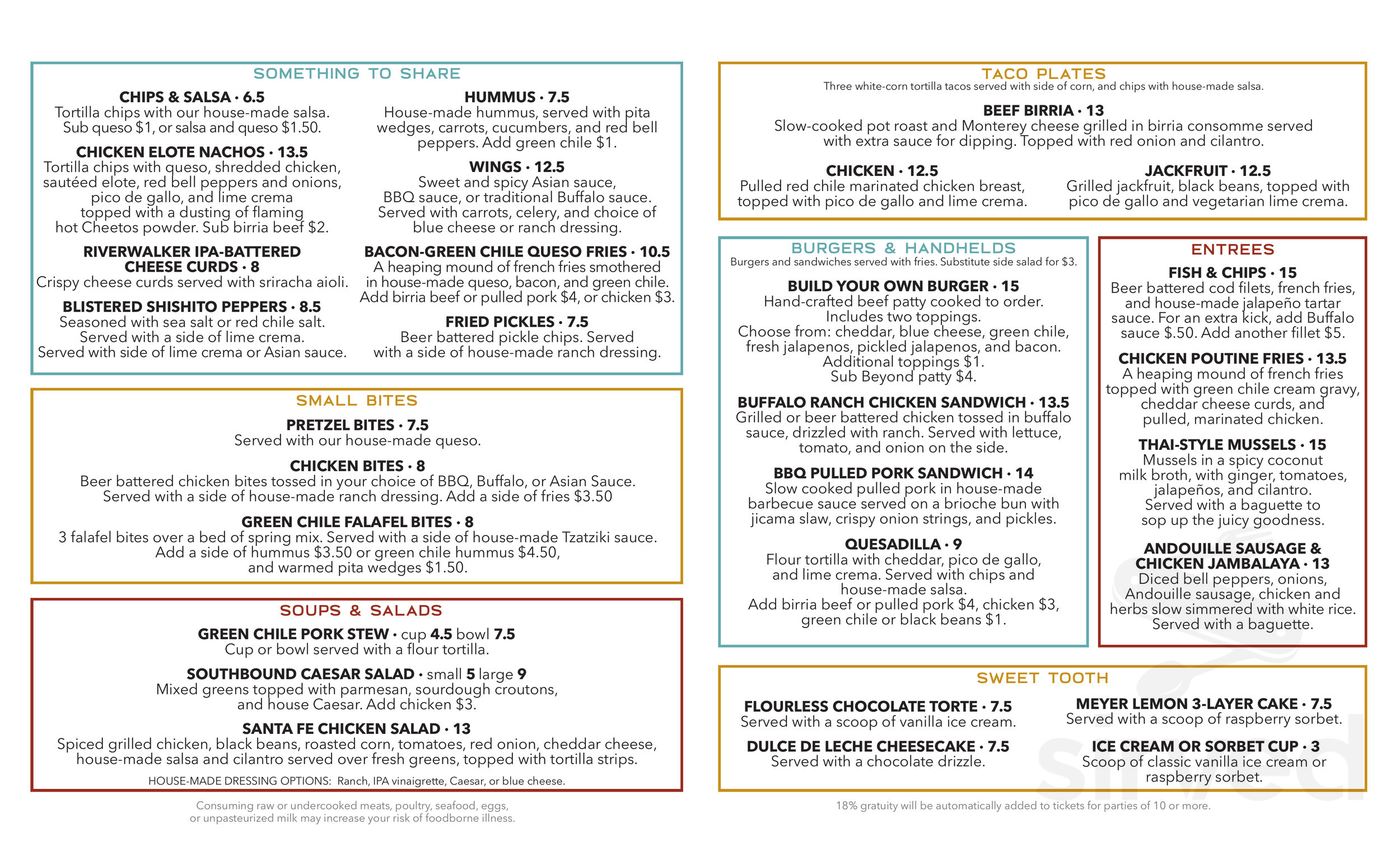 Bosque Brewing Co. Las Cruces menu in Las Cruces, New Mexico, USA