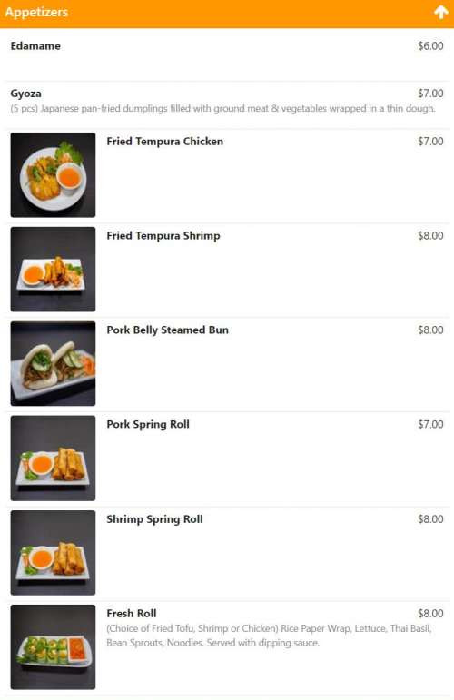 Pan Asia Cafe menu in Indiana, Pennsylvania, USA