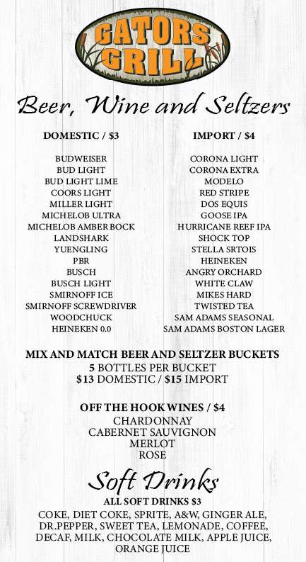 Camp Holly Airboat Rides menu in Melbourne, Florida, USA
