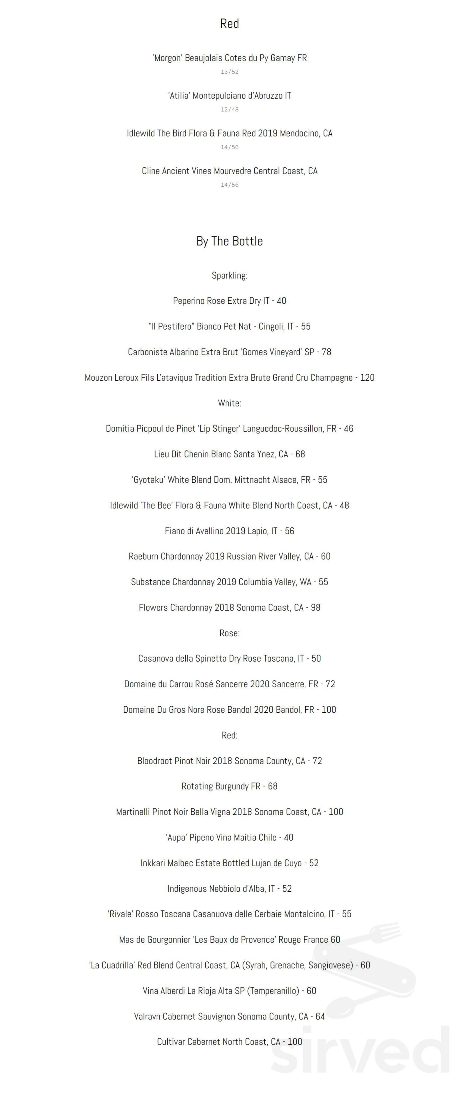 Jollity menu in Dayton, Ohio, USA