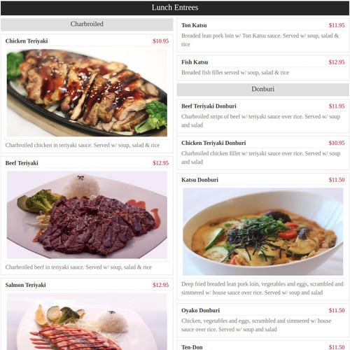 Sushi Zone menu in Livermore, California, USA