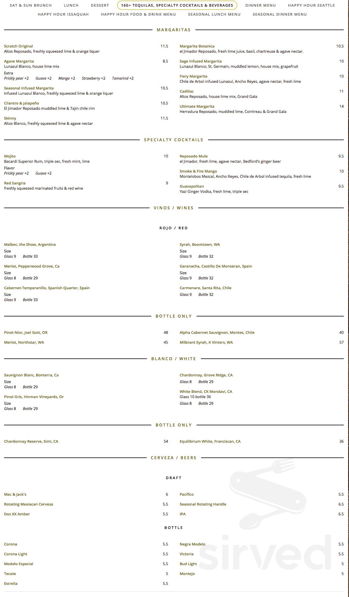 Agave Cocina & Tequila | Issaquah Highlands menu in Issaquah ...