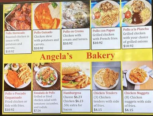 Angela's Bakery menu in Springdale, Arkansas, USA