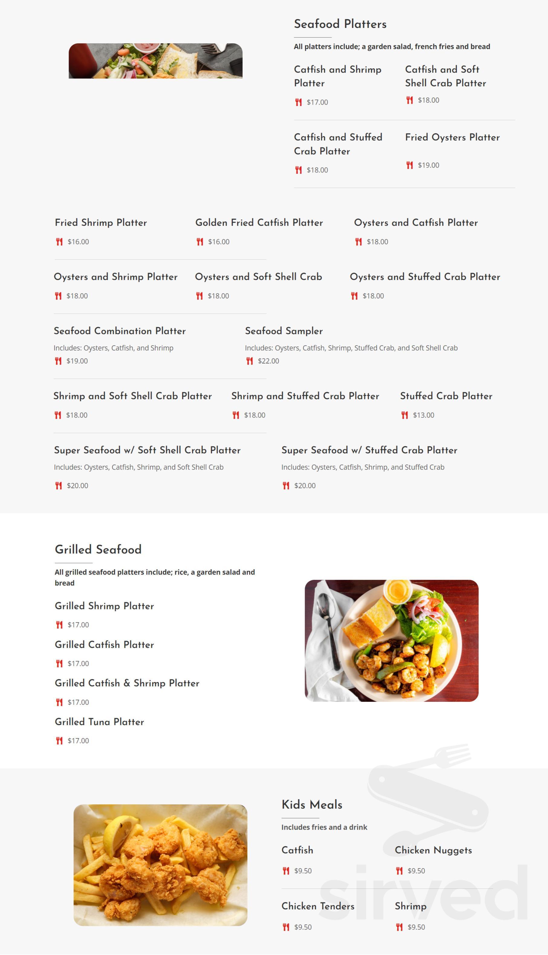 Menu for Williams Seafood & PoBoy in Kenner, Louisiana, United States