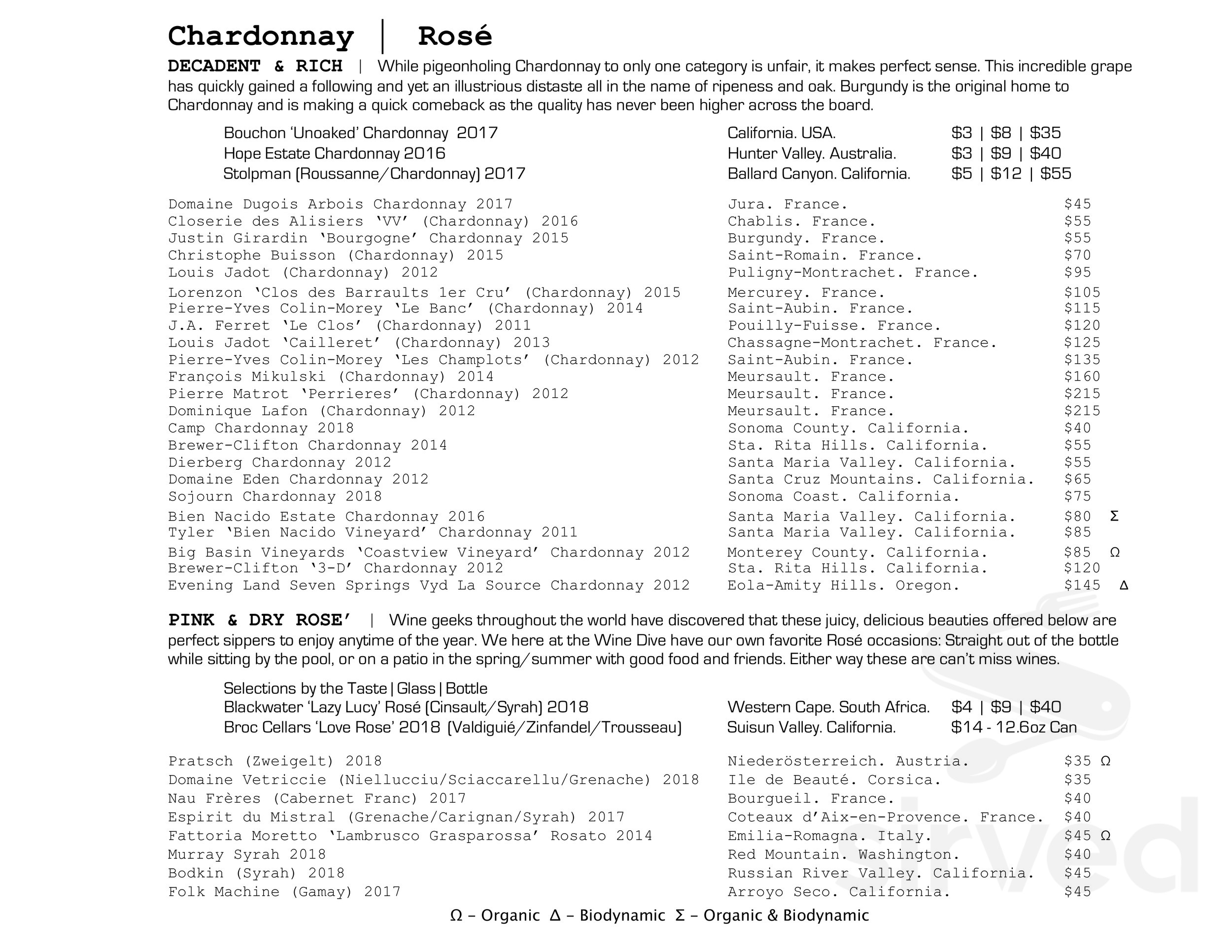 Wine Dive + Kitchen menu in Manhattan, Kansas, USA