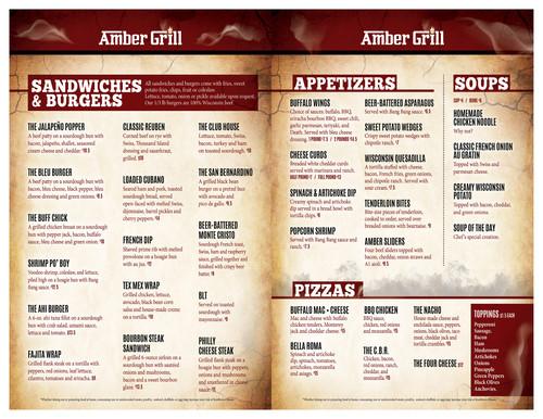 Amber Grill menu in Stevens Point, Wisconsin, USA