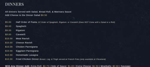 Menu for Congin's Pizza - Cleveland in Cleveland, OH | Sirved