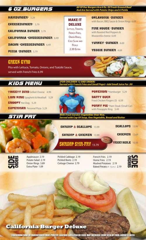 Temple Family Restaurant menu in Temple, Pennsylvania, USA