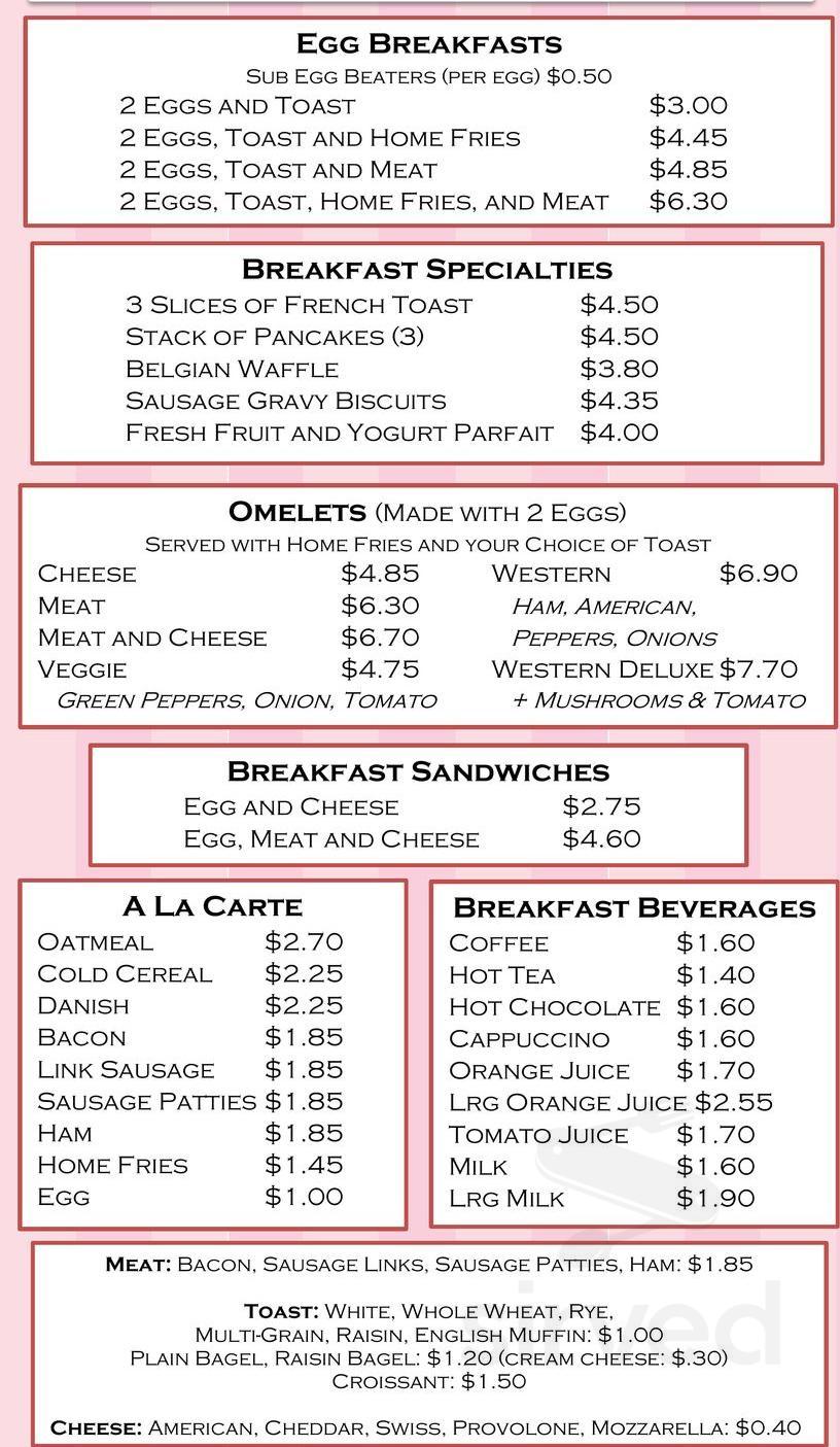 Heggy's Confectionery menu in Salem, Ohio, USA