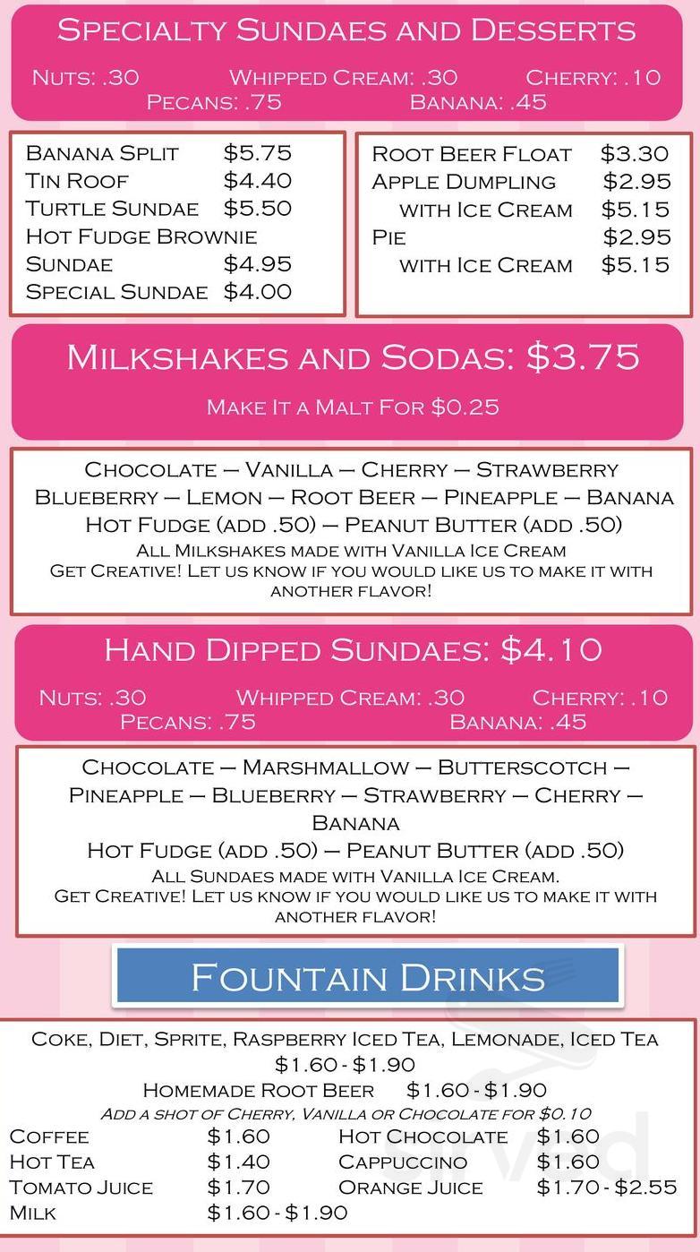 Heggy's Confectionery menu in Salem, Ohio, USA