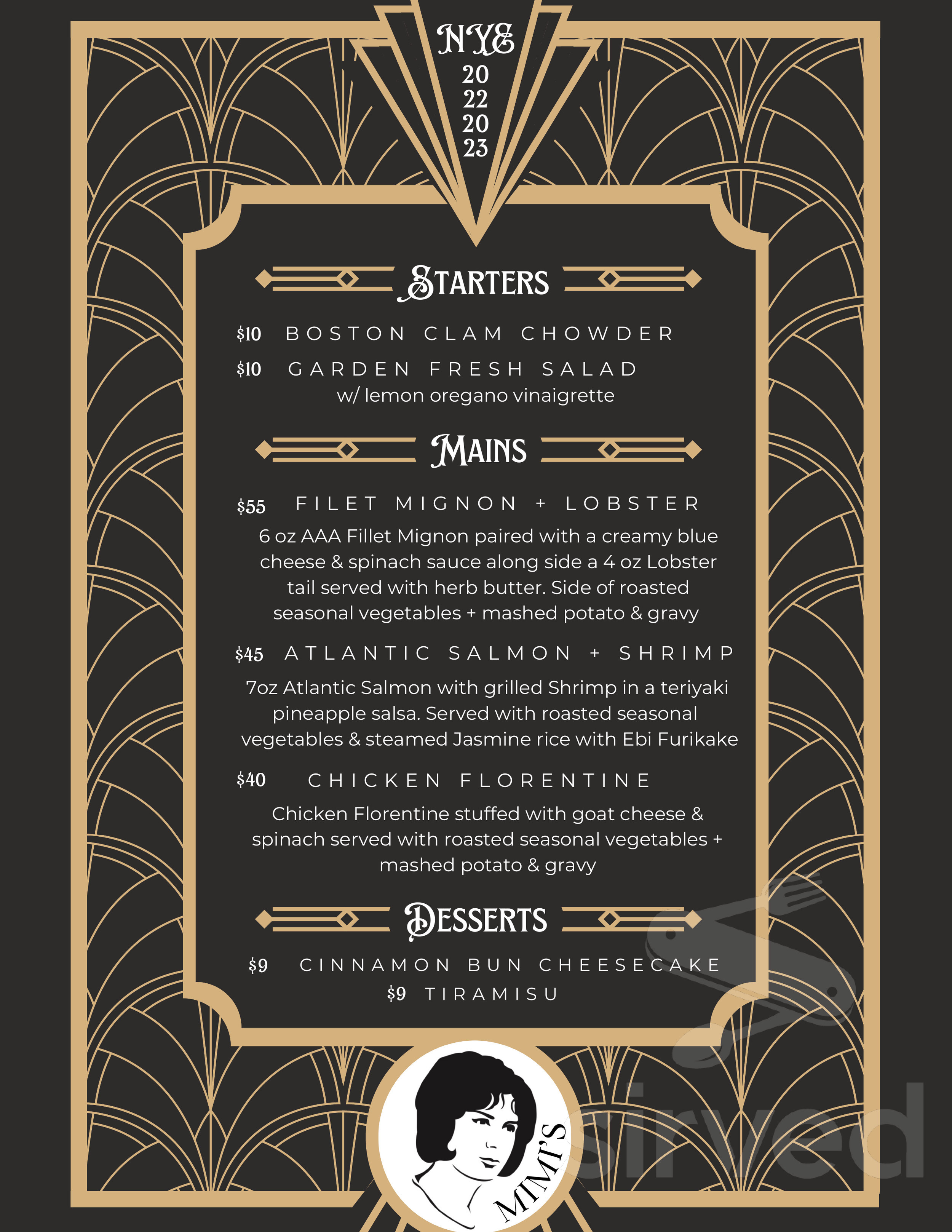 Mimi's Pub menus in Edmonton, Alberta, Canada