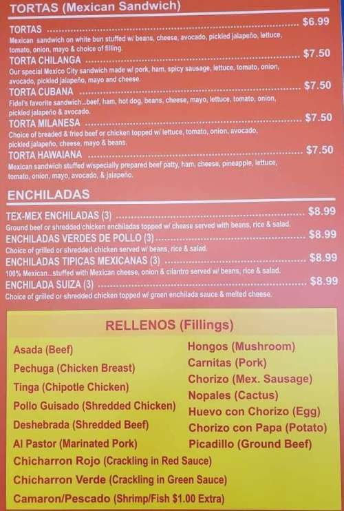 El Taco Shop menu in Mocksville, North Carolina, USA