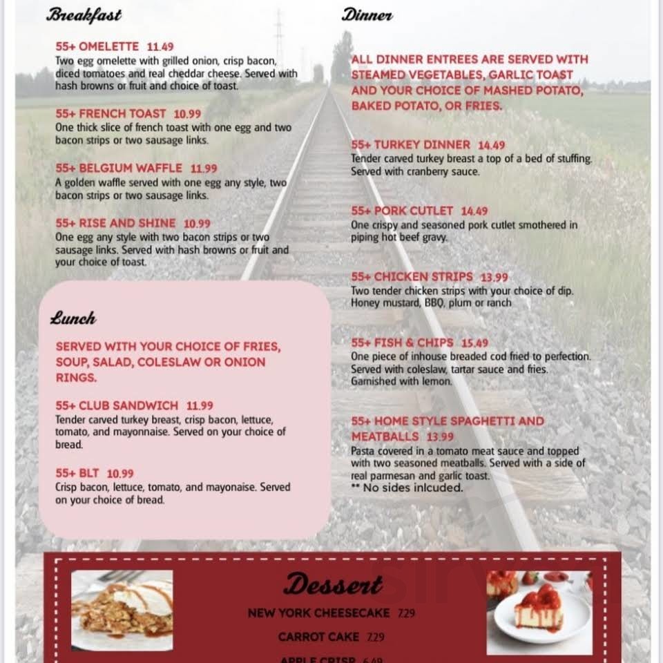 Trackside Station Family Restaurant & Sports Bar menu in Kamloops ...