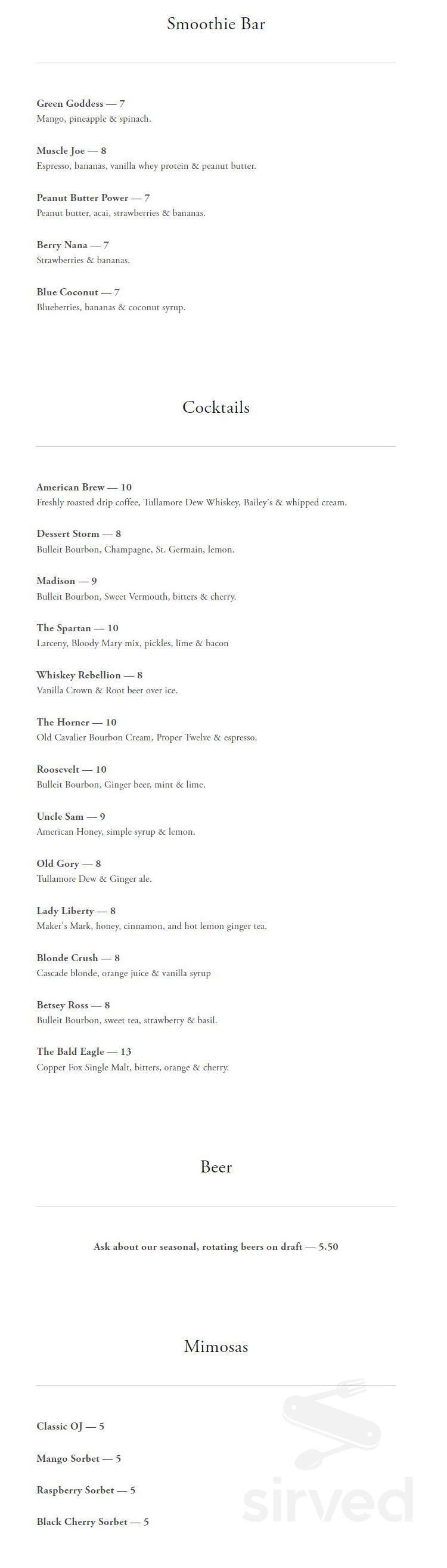 American Brew menu in Virginia Beach, Virginia, USA