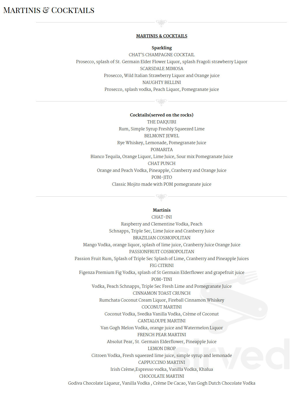 Chat menu in Scarsdale, New York, USA