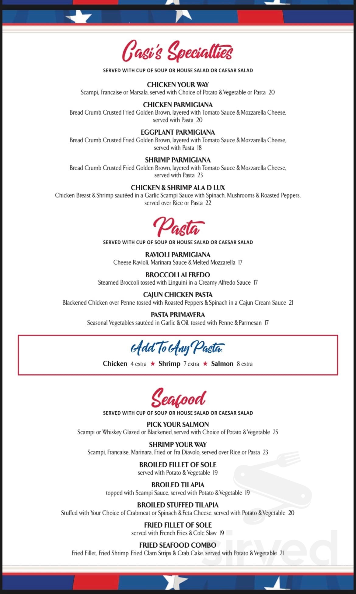 Casi's Family Diner And Restaurant menu in Liberty, New York, USA