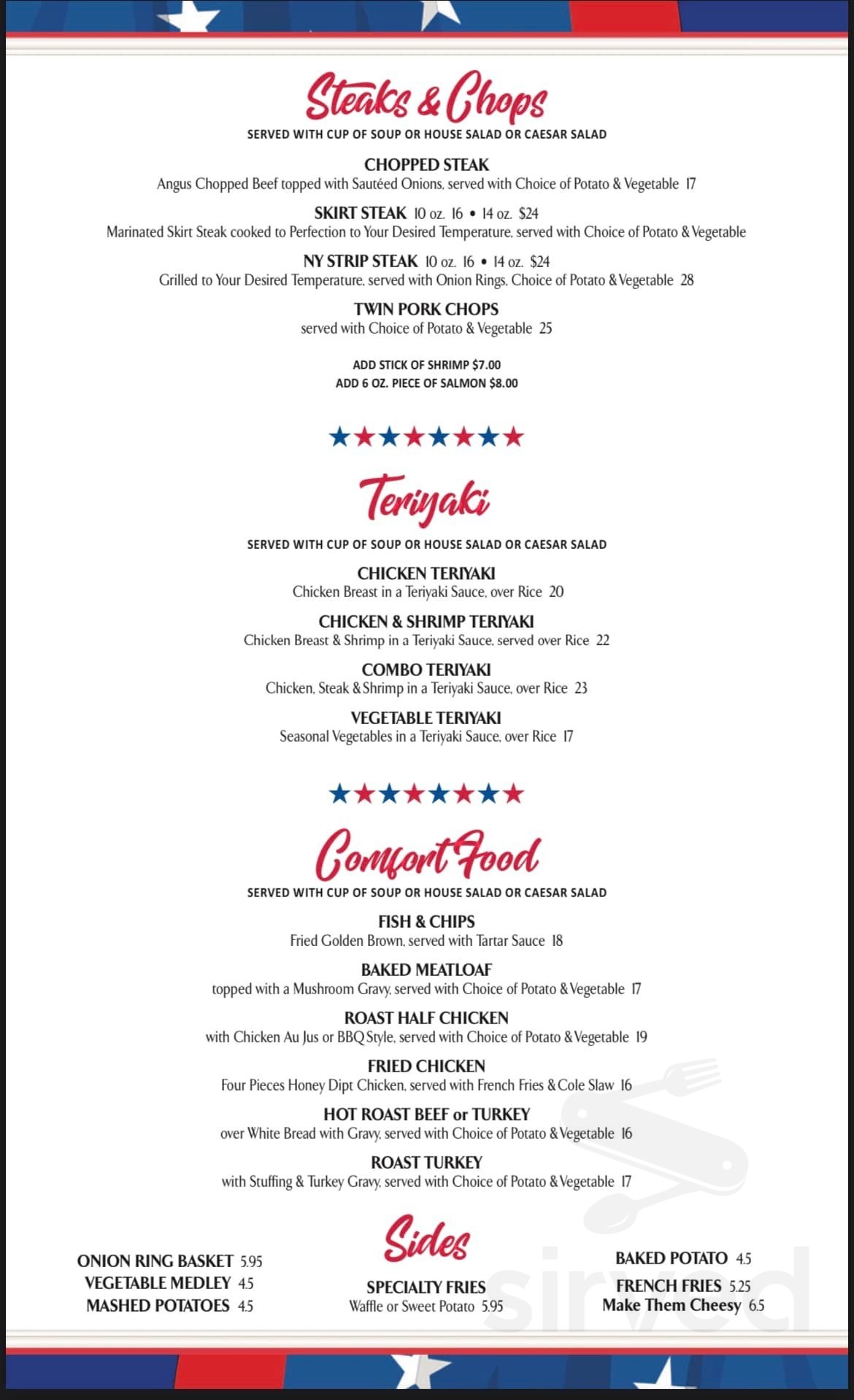 Casi's Family Diner And Restaurant menu in Liberty, New York, USA