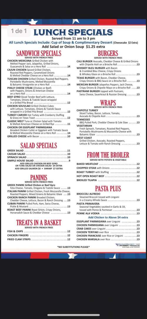 Casi's Family Diner And Restaurant menu in Liberty, New York, USA