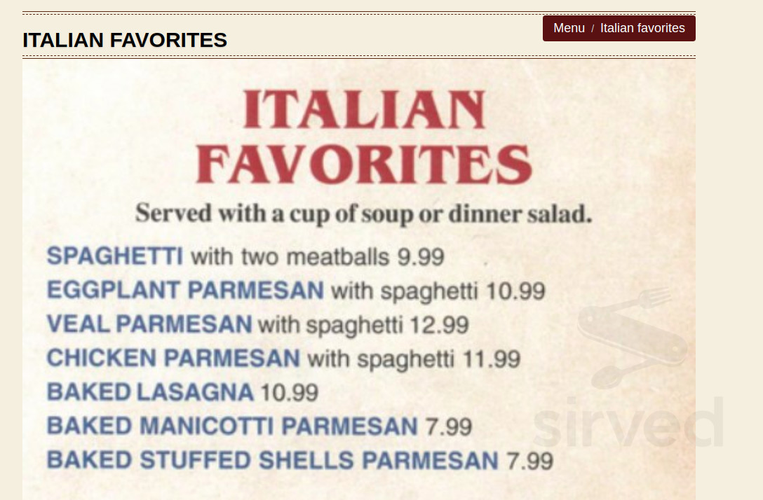 Centerville Diner menu in Lancaster, Pennsylvania, USA