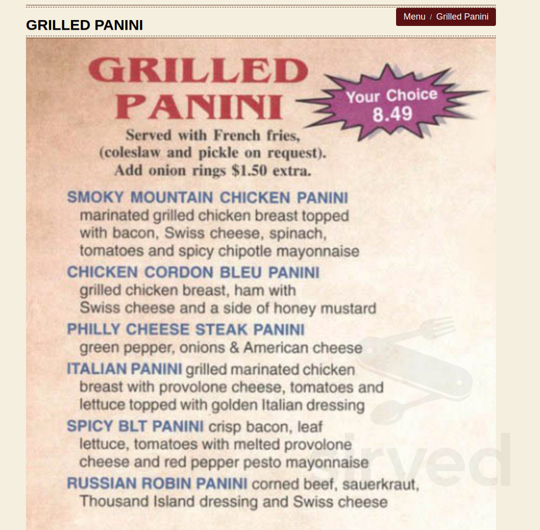 Centerville Diner menu in Lancaster, Pennsylvania, USA