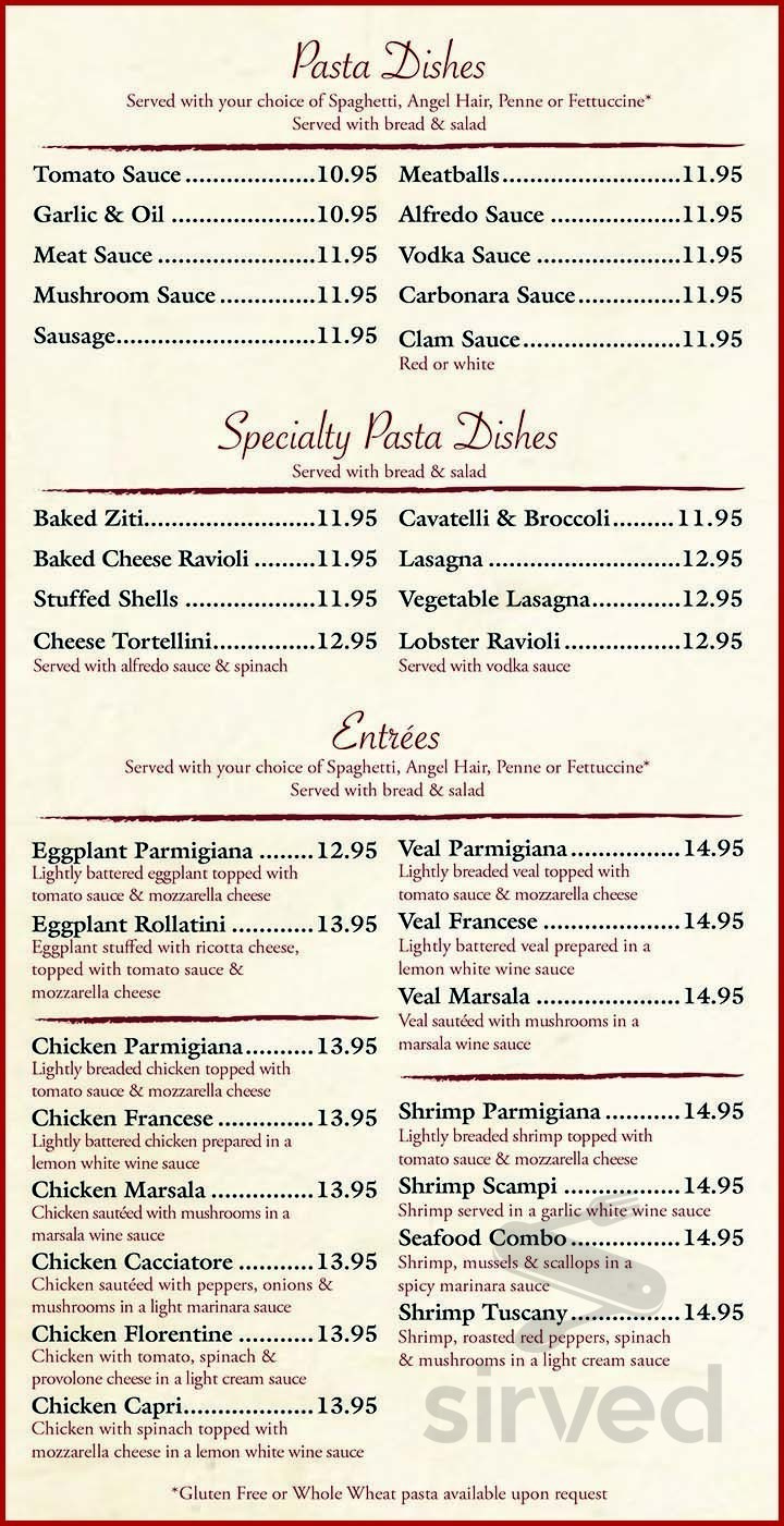 Menu - Newton NJ's Villa Capri Pizzeria & Restaurant | Sirved