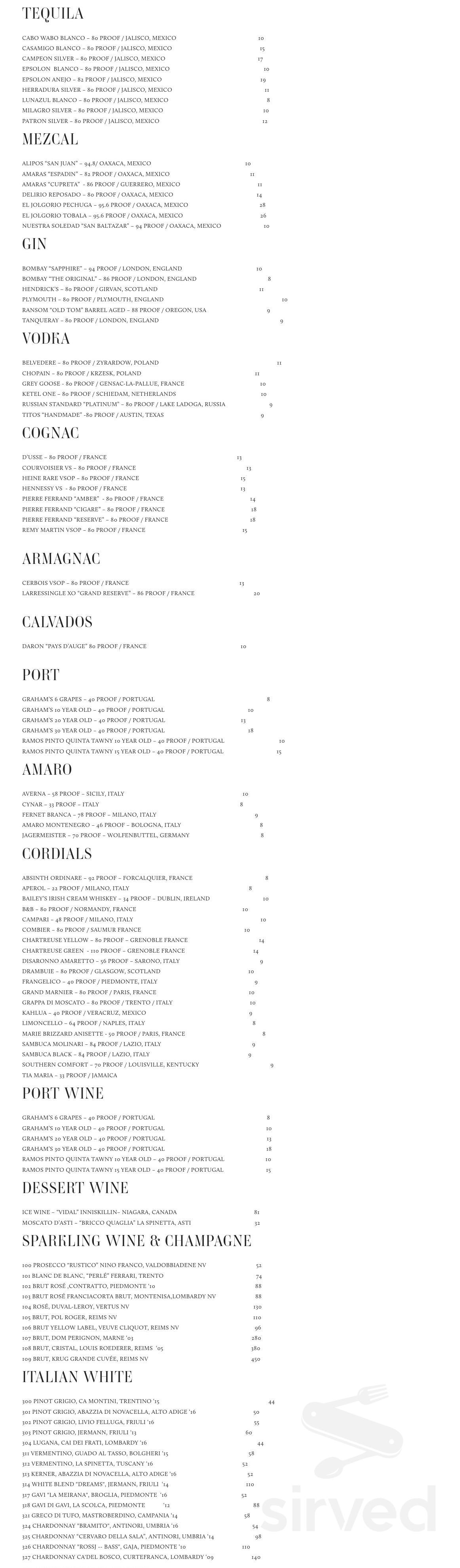 Menu - Danvers MA's I Pazzi Restaurant | Sirved