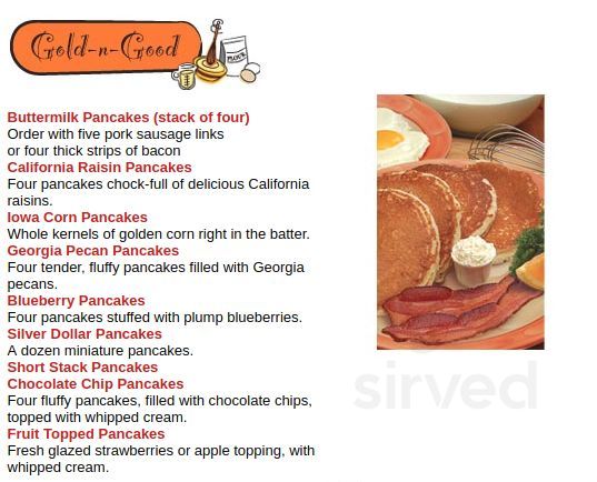 Waffle Shop menu in Bellefonte, Pennsylvania, USA