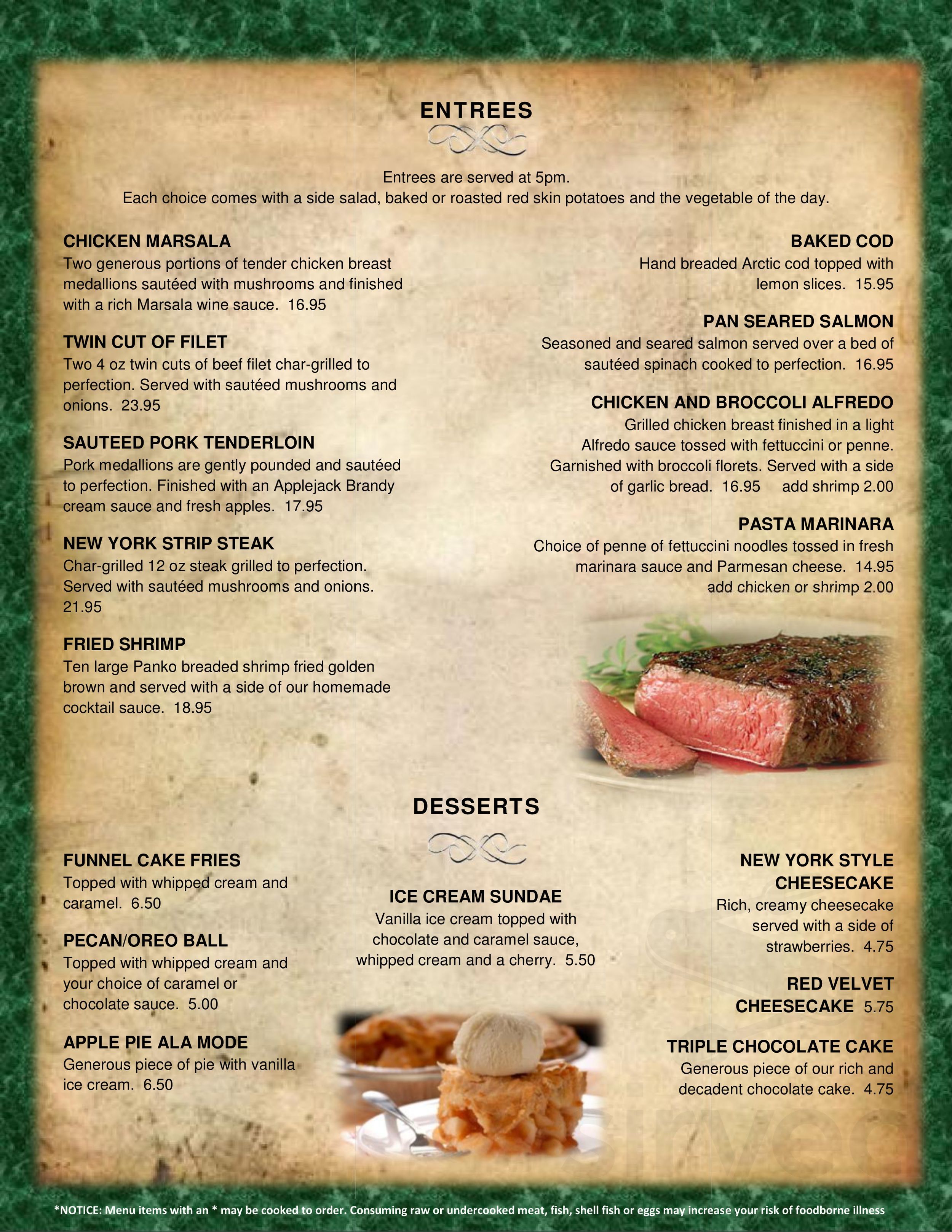 Restaurant at Grand View menu in Braddock, Pennsylvania, USA