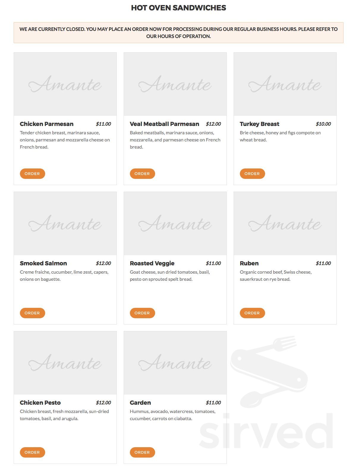 Menu - Kent WA's Amante Pizza and Pasta - Kent | Sirved