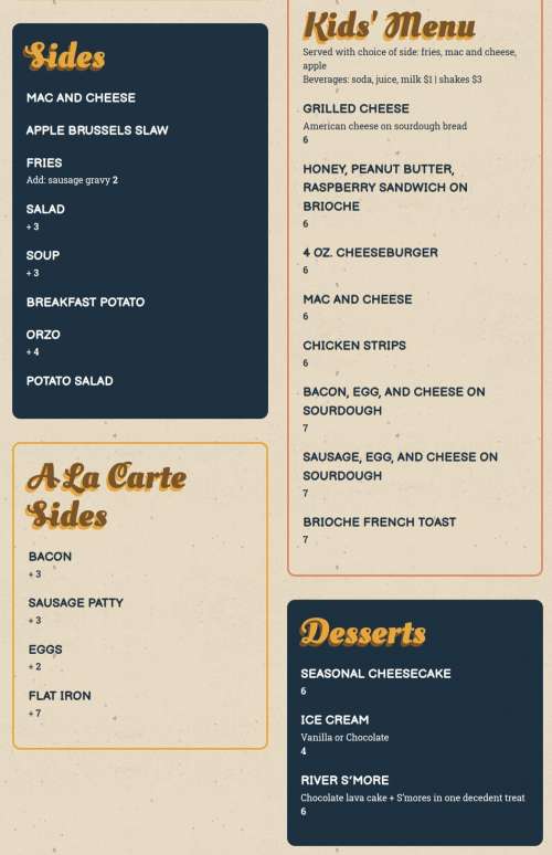 The Paddle Trap menu in Mandan, North Dakota, USA