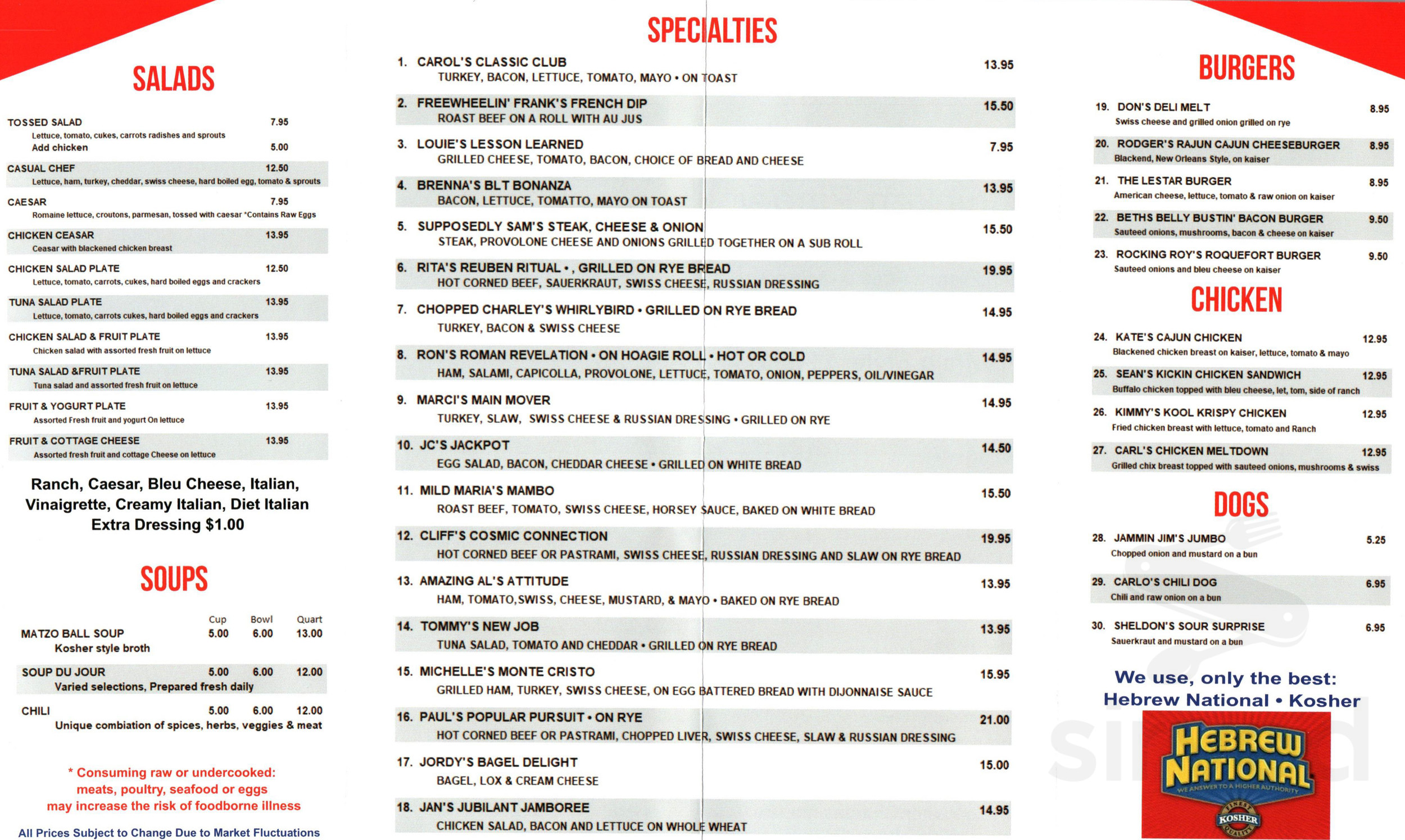 Larry's Lunchbox Delicatessen menu in Naples, Florida, USA