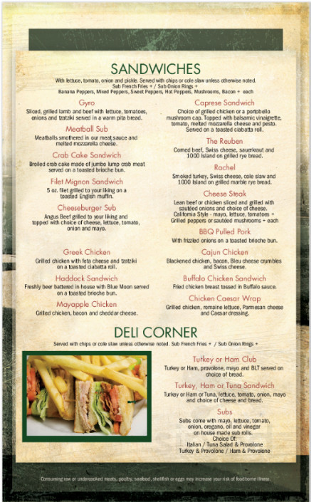 Fiddler's Bar and Grill menu in Carlisle, Pennsylvania, USA