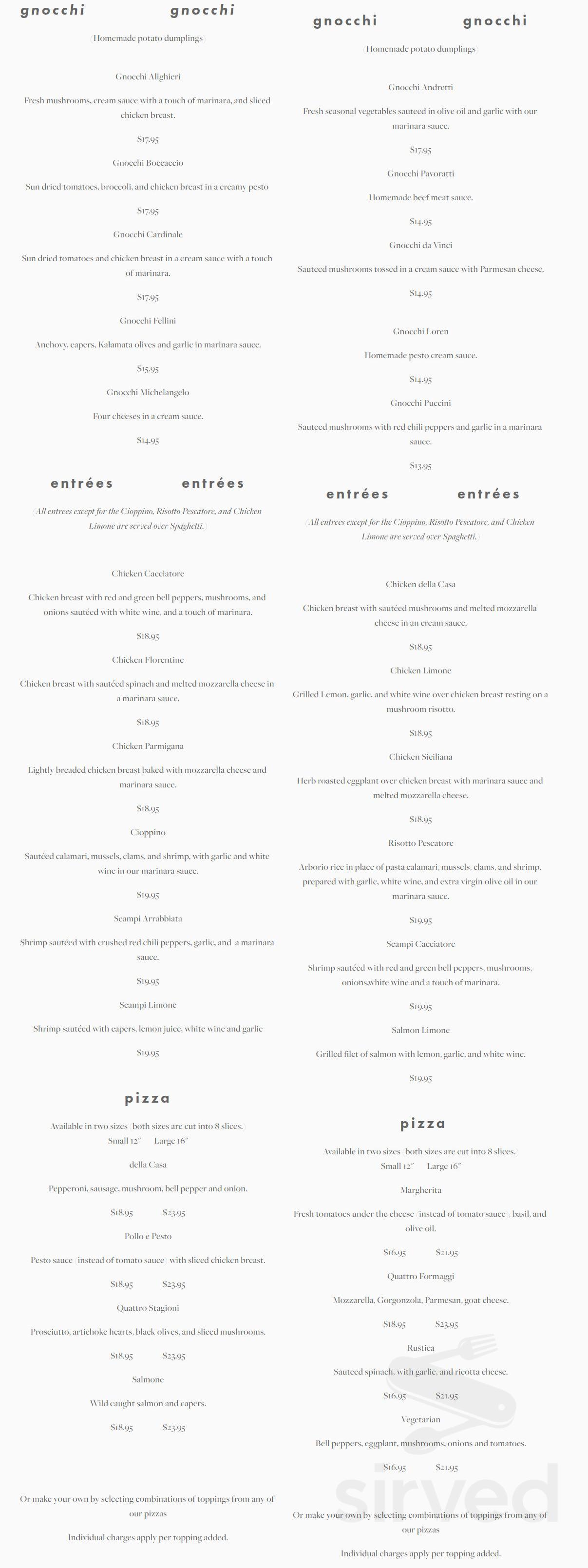 Spumoni Restaurant menus in Sherman Oaks, California, United States