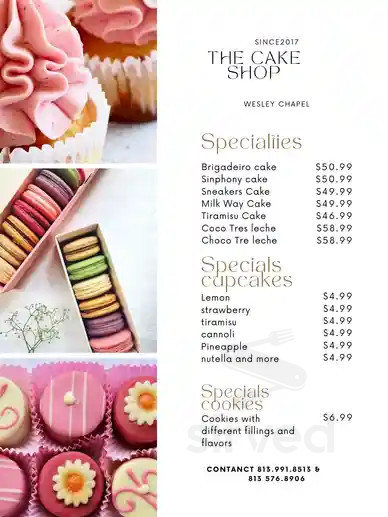 THE CAKE SHOP menu in Tampa, Florida, USA