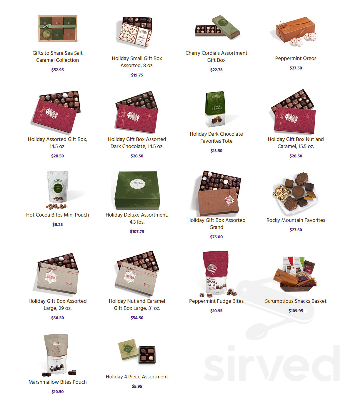 Rocky Mountain Chocolate Factory menus in Leavenworth, Washington ...