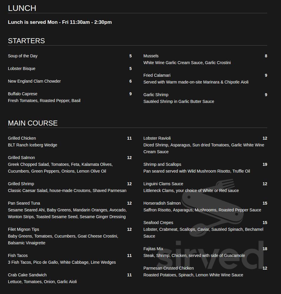 Menu for Lukas' Seafood & Grille in Warren, NJ | Sirved