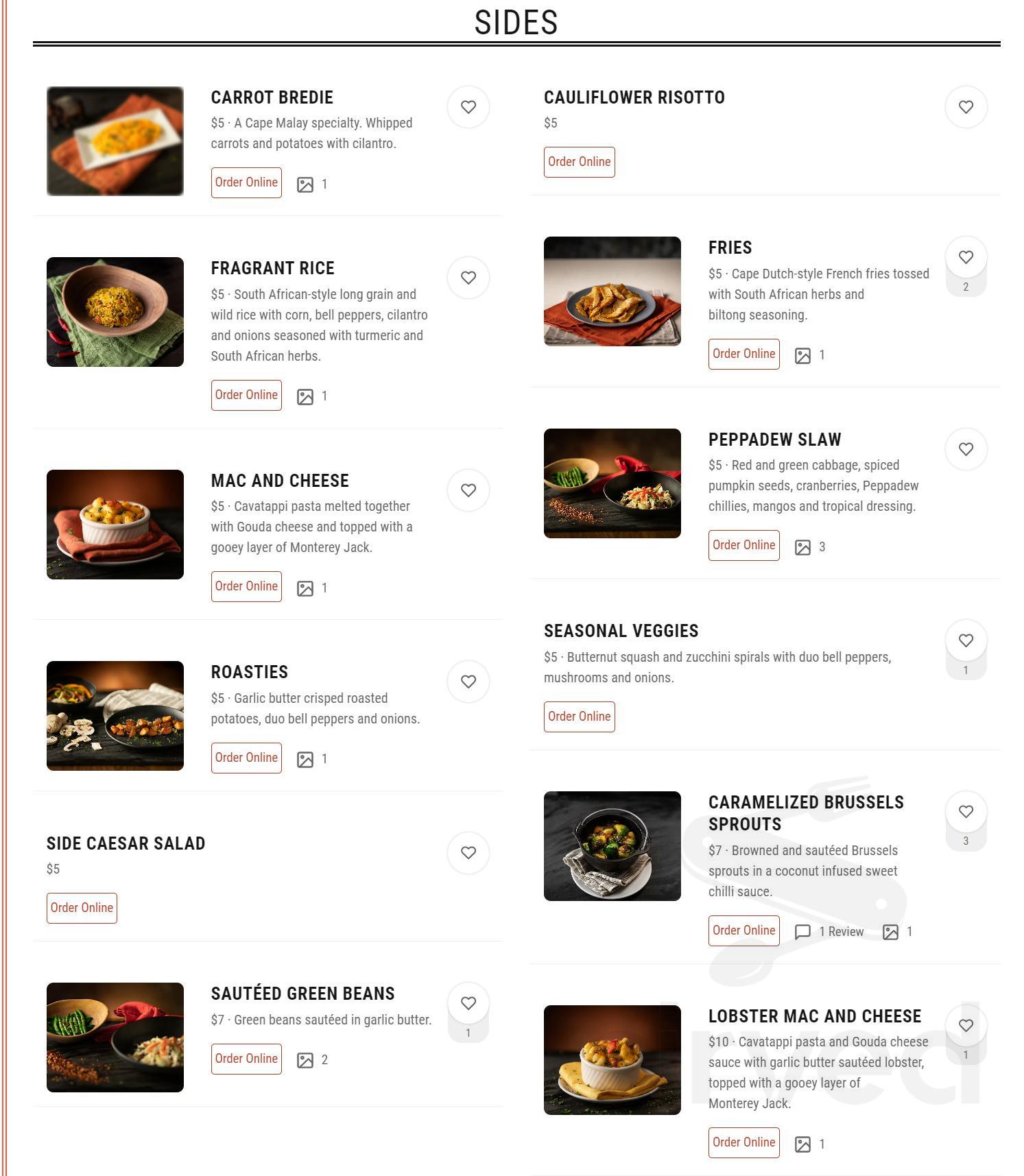 Mozambik menu in The Woodlands, Texas, USA