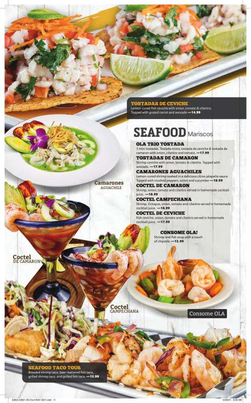 OLA Restobar Downey menu in Downey, California, USA