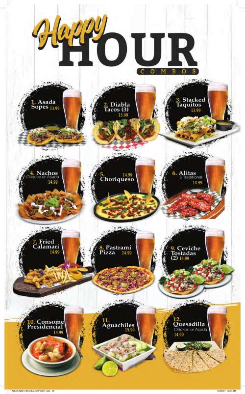 OLA Restobar Downey menu in Downey, California, USA