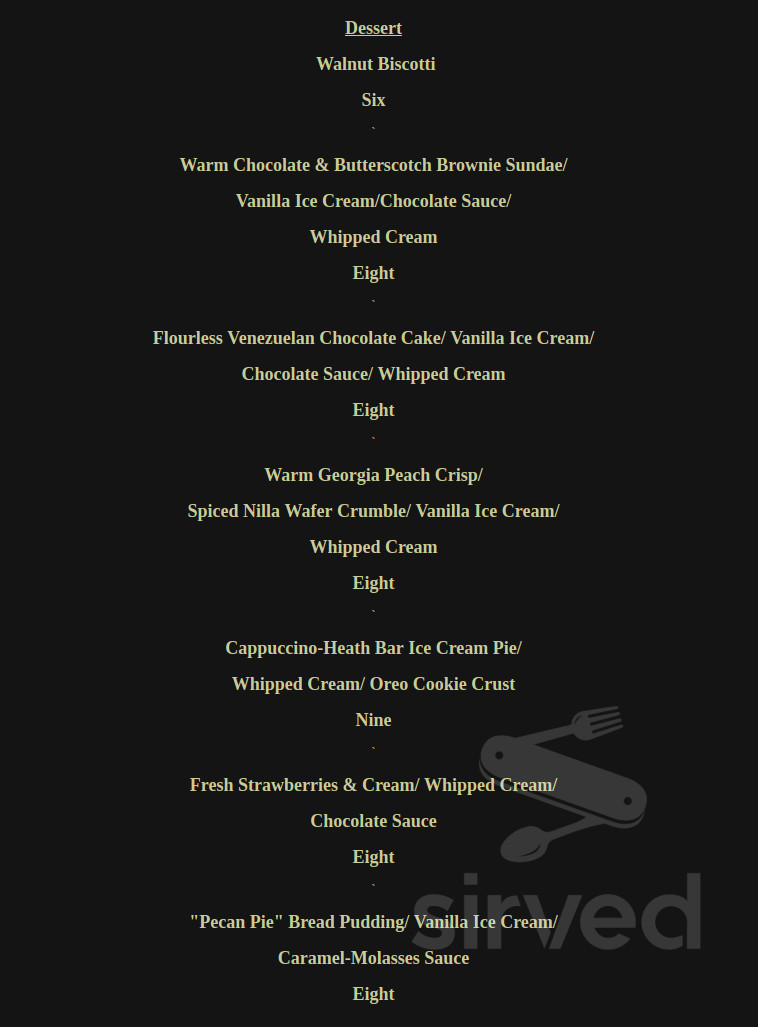 Wild Honey menu in Oyster Bay, New York, USA