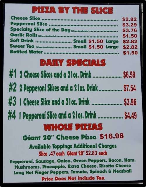 Italian Gator Pizza menu in Gainesville, Florida, USA