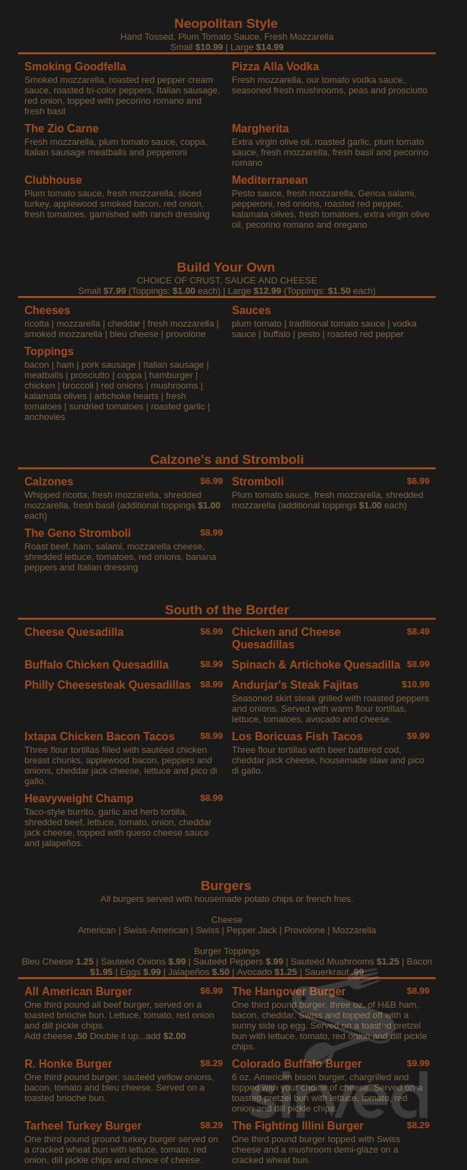 Ropers Regal Beagle menu in Godfrey, Illinois, USA